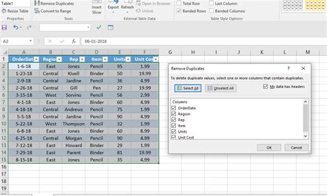Excelintoexcel Excel Table Deleting Row Or Column Total Row Remove Duplicates Convert
