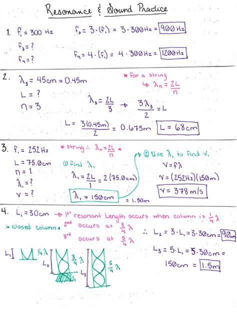3 Resonance And Sound Practice Problems Solutions Pdf