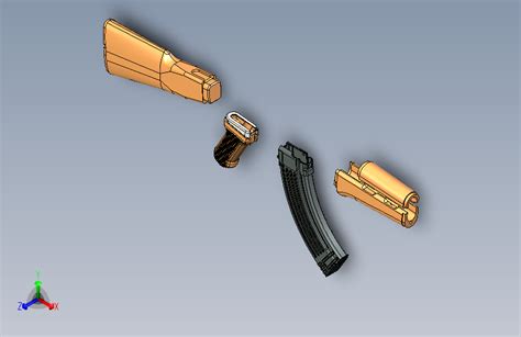 Ak47零部件inventor模型图纸下载 懒石网