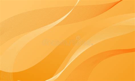 Abstract Orange Stripe Lines Wave Curves With Soft Gradient Background Stock Vector