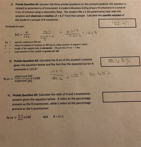 Solved Prelab Question 1 Answer The Three Prelab Chegg Com