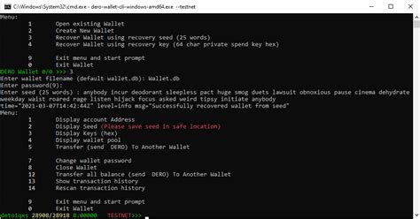 command line interface wallet dero documentation