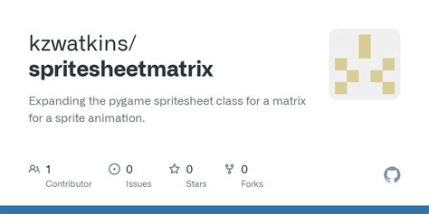 github kzwatkins spritesheetmatrix expanding the pygame spritesheet
