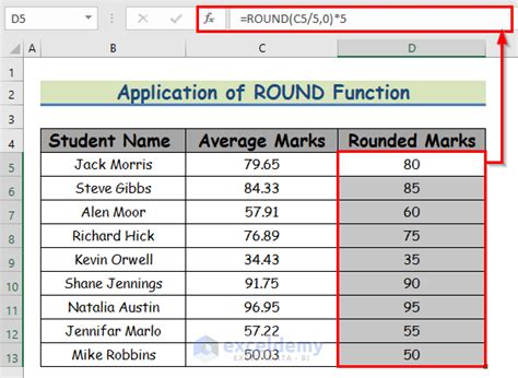 How To Round Numbers To The Nearest Multiple Of 5 In Excel 5 Methods