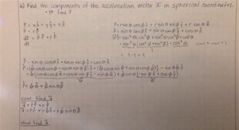 Solved Find The Components Of The Acceleration Vector A In Chegg