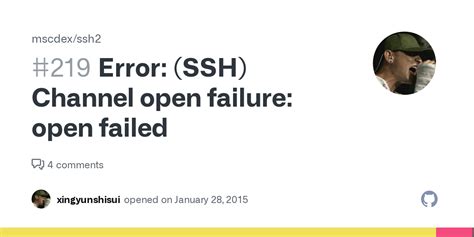 Error SSH Channel Open Failure Open Failed Issue Mscdex Ssh GitHub