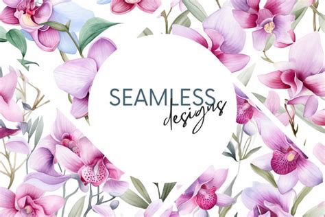 Orchid Seamless Patterns