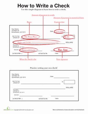 Free Writing A Check Worksheet Download Free Writing A Check Worksheet Png Images Free
