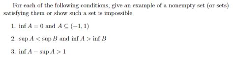 Solved For Each Of The Following Conditions Give An Example Chegg