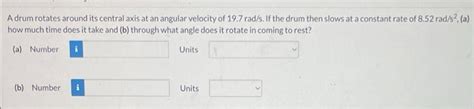 solved a drum rotates around its central axis at an angular