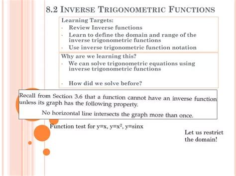Ppt 8 2 Inverse Trigonometric Functions Powerpoint Presentation Free