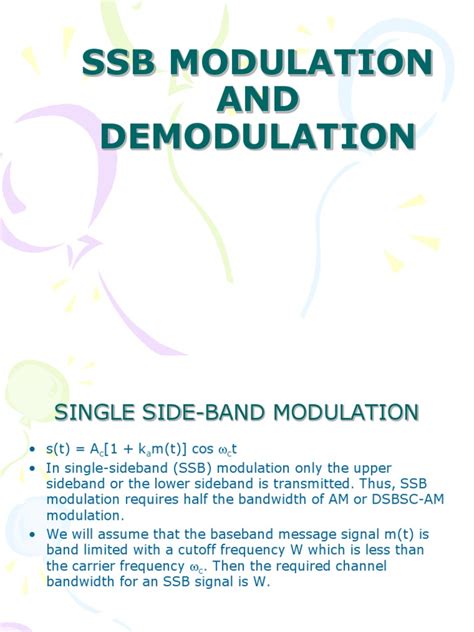 Ssb Modulation Modulation Radio