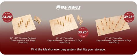 Rev A Shelf Trimmable Pegboard Drawer Divider Organizer Trim To Fit Wooden Kitchen Cabinet