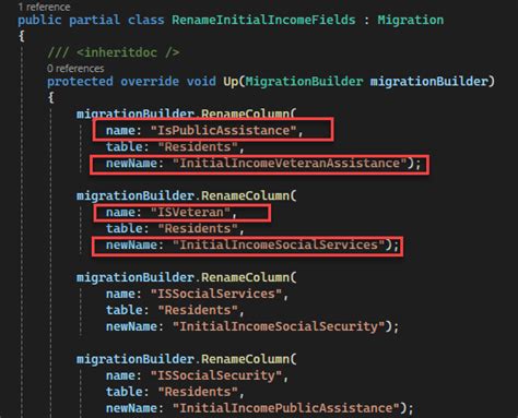 When Renaming Multiple Properties In An Entity The Ef Core Migration Mixes Up The Field Names