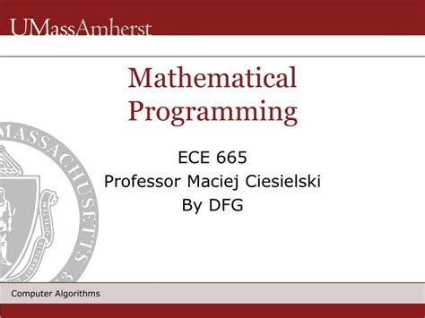 Ppt Mathematical Programming Powerpoint Presentation Free Download Id1774594