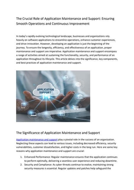 A Closer Look At Application Support And Maintenancepdf