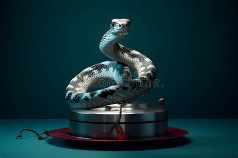 Python Portrait In Bold Minimalist Studio Generative AI Illustration Stock Illustration