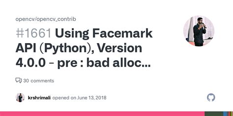 Using Facemark Api Python Version 400 Pre Bad Alloc Error