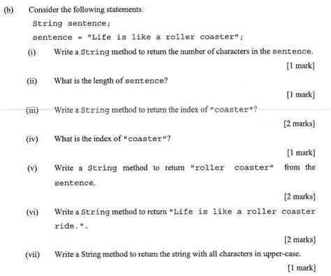 solved b consider the following statements string