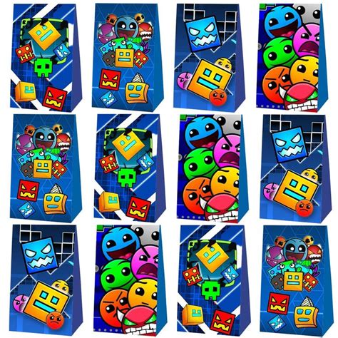 Megima 12pcs Geometry Aesthetic Dash Party Favor T Bags Geometry
