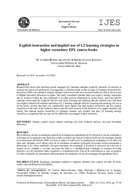 pdf explicit instruction and implicit use of l2 learning strategies