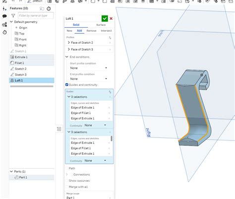 Cant Get My Loft Along A Guide — Onshape