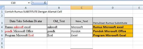 Rumus Excel Substitute Dan Replace Fungsi Dan Rumus Excel Lengkap
