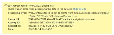 Issues Connecting Power Bi To Kobo Via Synchronous Export Link Data Management Kobotoolbox