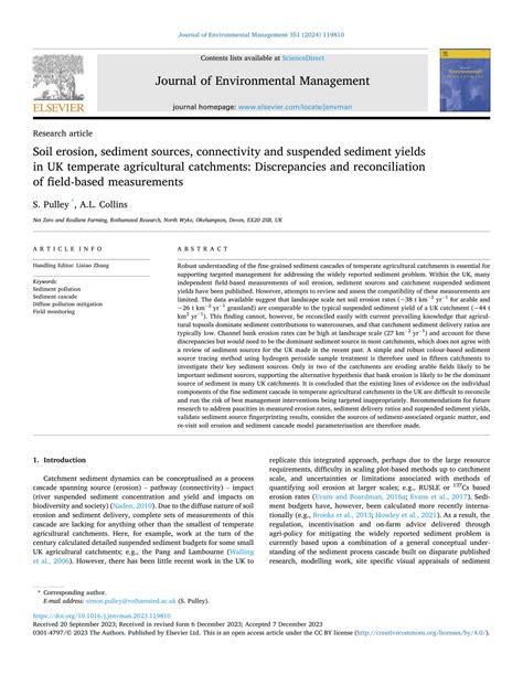 Pdf Soil Erosion Sediment Sources Connectivity And Suspended