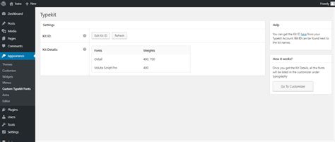 Custom Adobe Fonts Typekit Wordpress Plugin