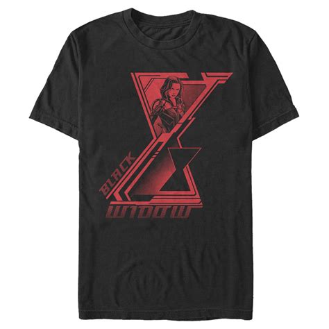 Mens Marvel Black Widow Hourglass Symbol Graphic Tee Black Large