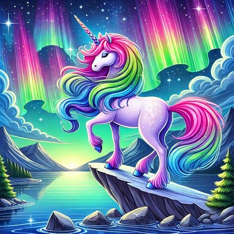 Magical Unicorn Digital Art Printable Fantasy Scene Instant