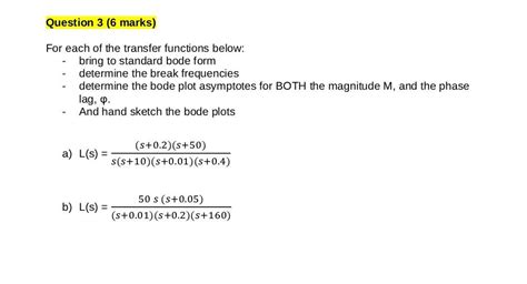 solved question 3 6 marks for each of the transfer
