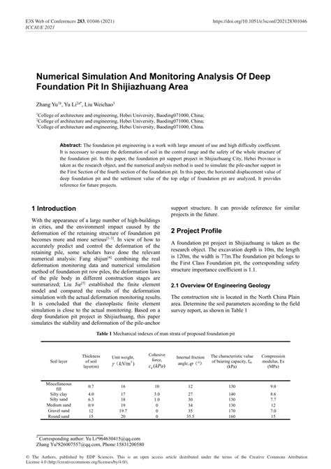 Pdf Numerical Simulation And Monitoring Analysis Of Deep Foundation