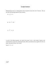 Understanding Complex Numbers: Solutions, Imaginary Units, and | Course Hero
