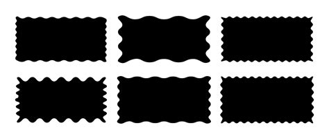 Set Of Rectangle Shape Frames With Zigzag Edge Uneven Zigzag Rectangular Shapes Jagged