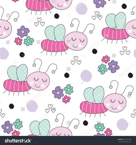 Cute Bug Pattern Vector Illustration Stock Vector Royalty Free