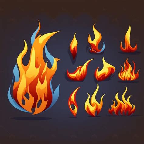 Premium Photo Set Fire Cartoon