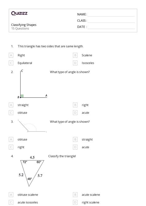 50 Classifying Shapes Worksheets For 5th Class On Quizizz Free And Printable