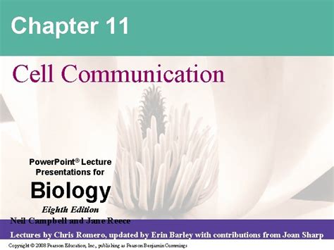 Chapter 11 Cell Communication Power Point Lecture Presentations