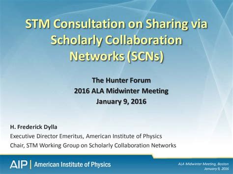 Stm Consultation On Sharing Via Scholarly Collaboration Networks Scns Ppt