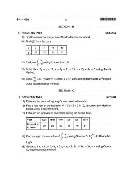 Numerical Analysis And Linear Programming Bangalore University 2014