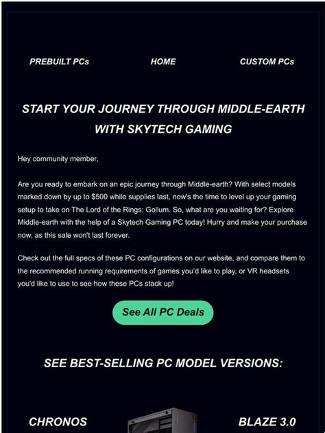 Skytech Gaming Save Up To Leveling Up Your Gaming Setup To Take On Middle Earth Milled