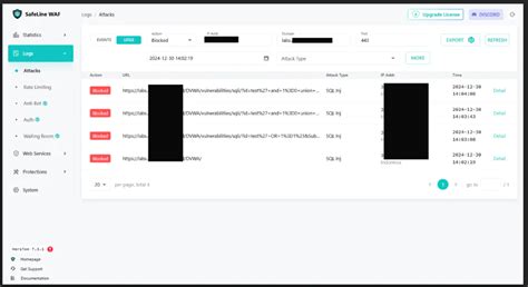 Pengujian Sql Injection Safeline Waf Opensource