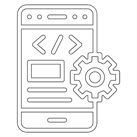 Premium Vector Mobile Coding Vector Icon Illustration Of Coding And Development Iconset