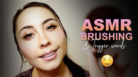 ASMR BRUSHING & TRIGGER WORDS - Shoop, stipple, brushhh... - YouTube