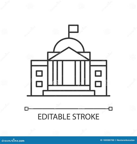 Linear Embassy Icon From Buildings Outline Collection Thin Line Embassy Vector Isolated On