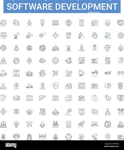 Software Development Outline Icons Collection Software Development
