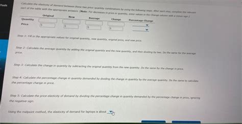 Solved Calculating The Price Elasticity Of Demand Chegg
