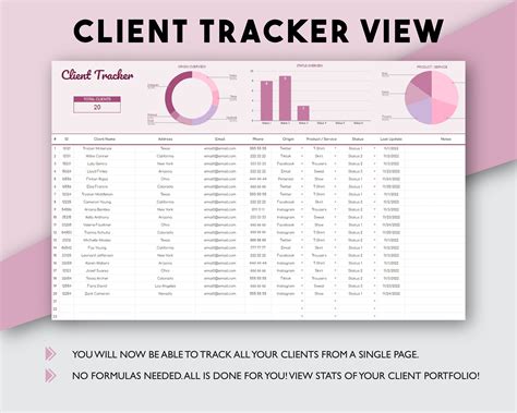 Client List Client Tracker Client Management Client Spreadsheet Customer List Lead